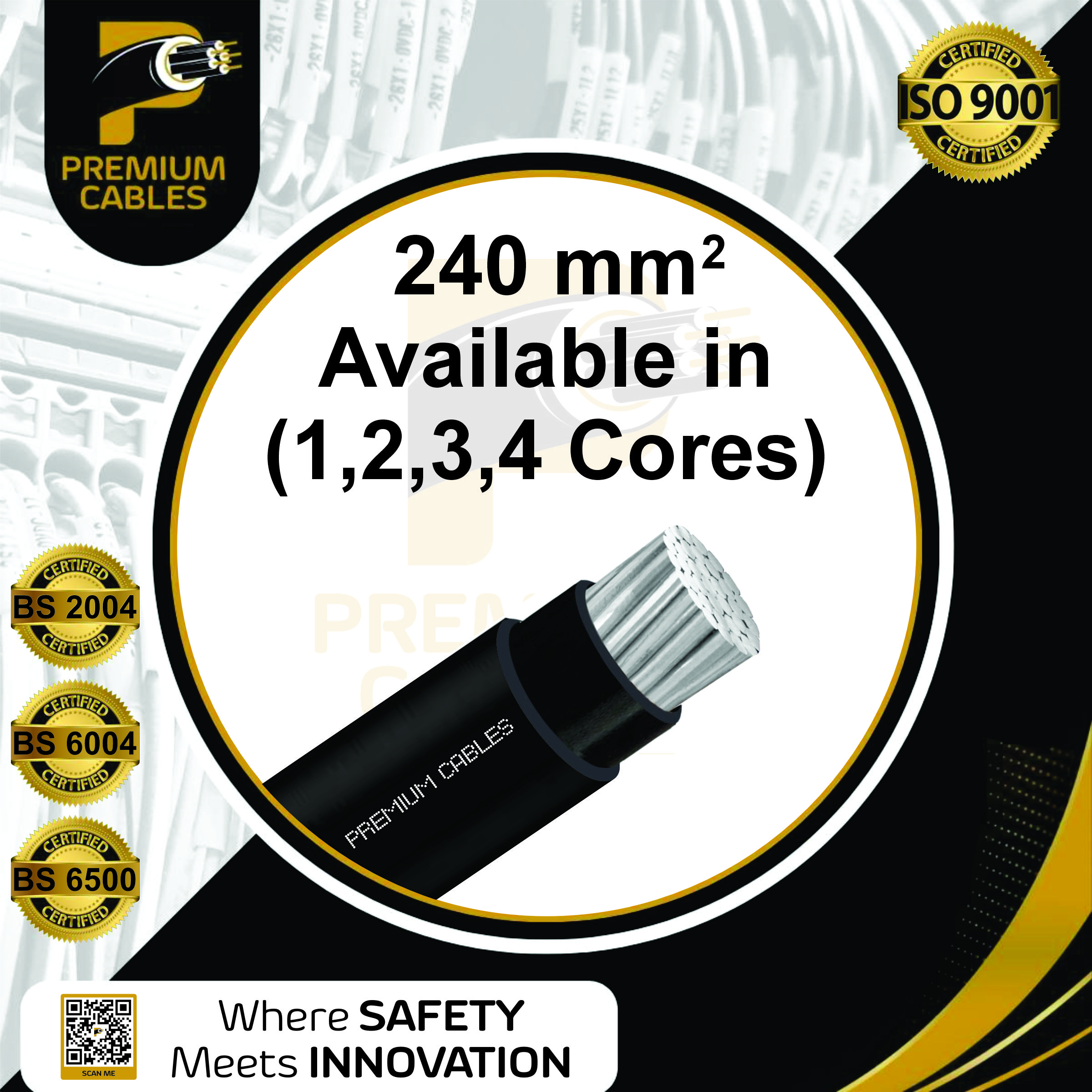 240 mm2 (1,2,3,4 Cores) – Premium Cables